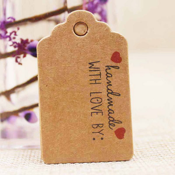 Wholesale Craft Paper Tags 'HANDMADE WITH LOVE BY' – Country Handywork ...